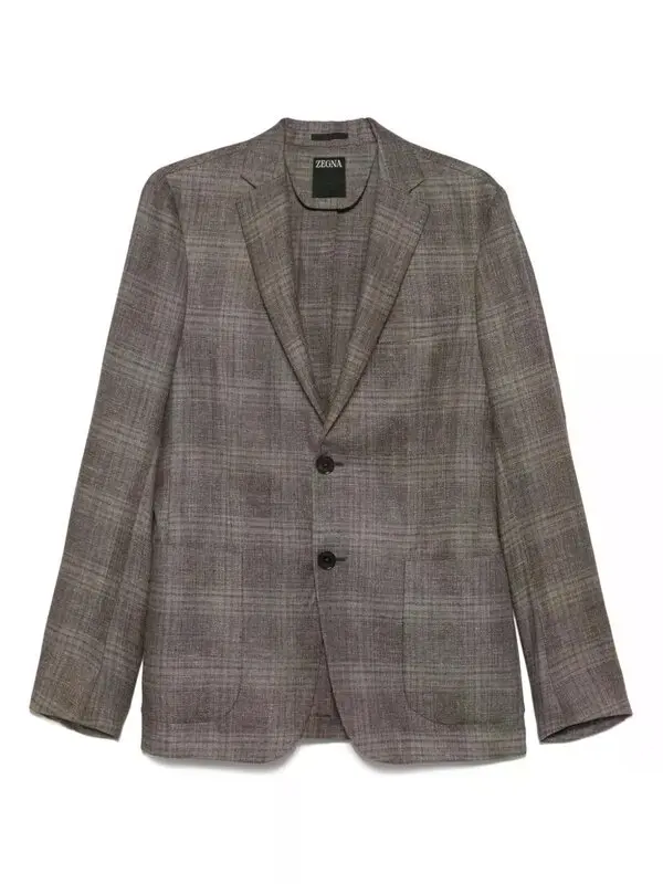 Zegna Single-breasted Blazer - Brown