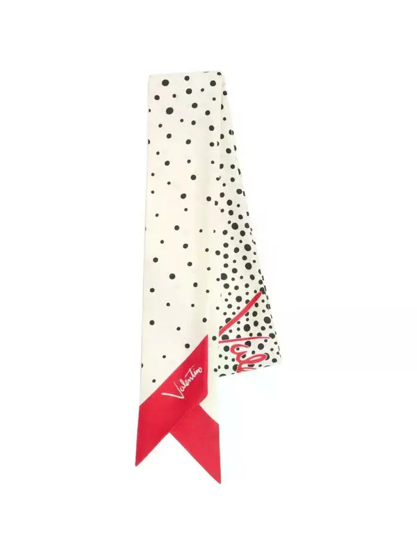 Valentino Garavani Little Stars Starry Silk Bandeau Scarf - Neutrals