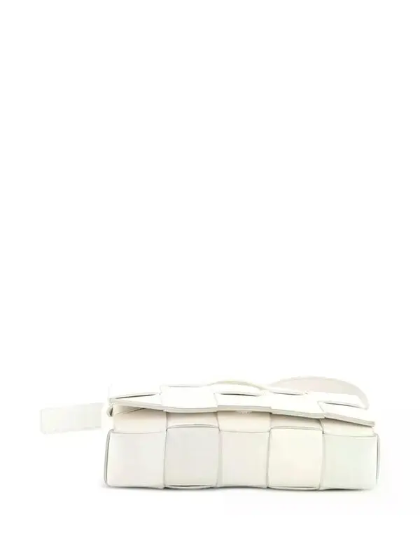Bottega Veneta Cassette Maxi Intrecciato Leather Small Crossbody Bag - Neutrals