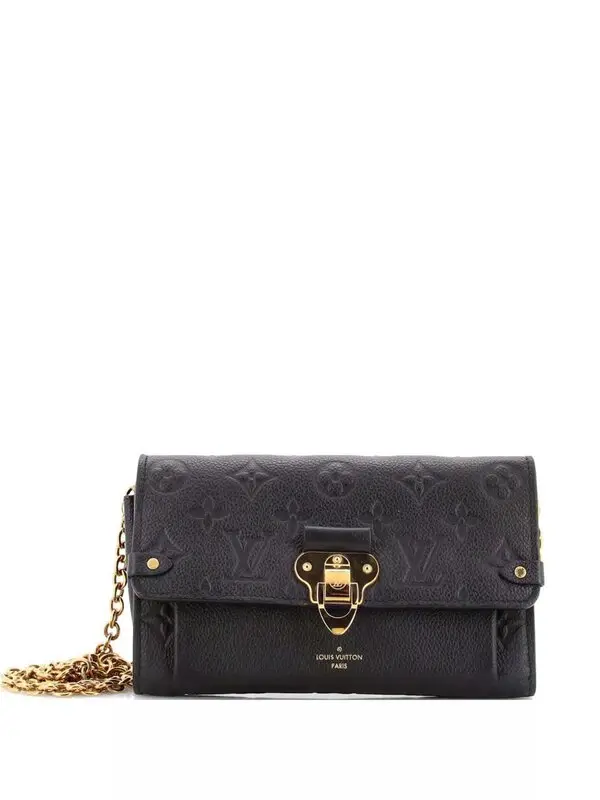 LOUIS VUITTON Vavin Chain Wallet Monogram Empreinte Leather Clutch - Black