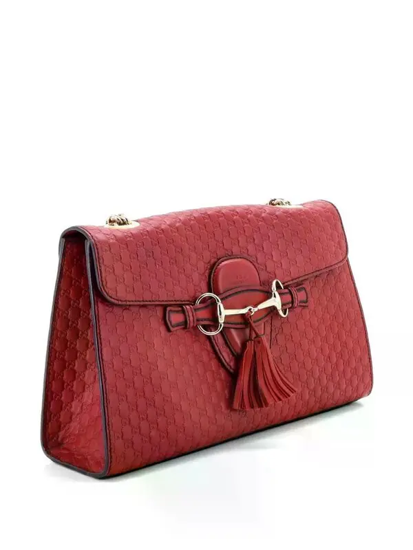 Gucci Emily Chain Flap Bag Microguccissima Leather Medium Shoulder Bag - Red