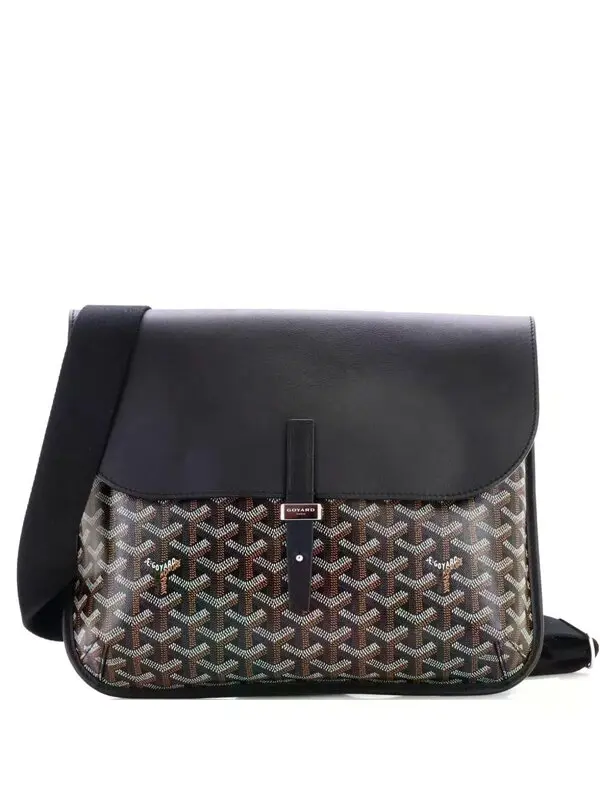 Goyard Coursier Messenger Bag Coated Canvas And Leather - Black