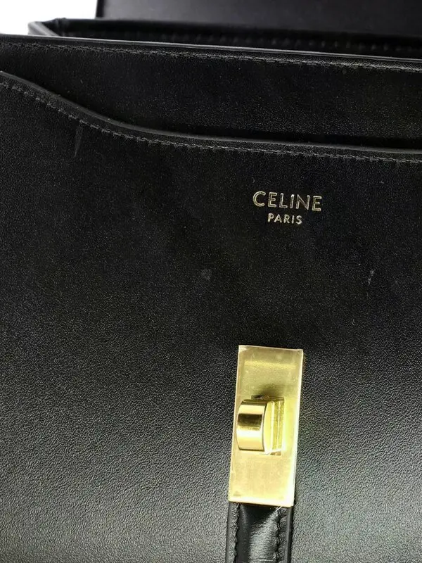 Celine 16 Mini Satchel Smooth Calfskin Top Handle Bag - Black