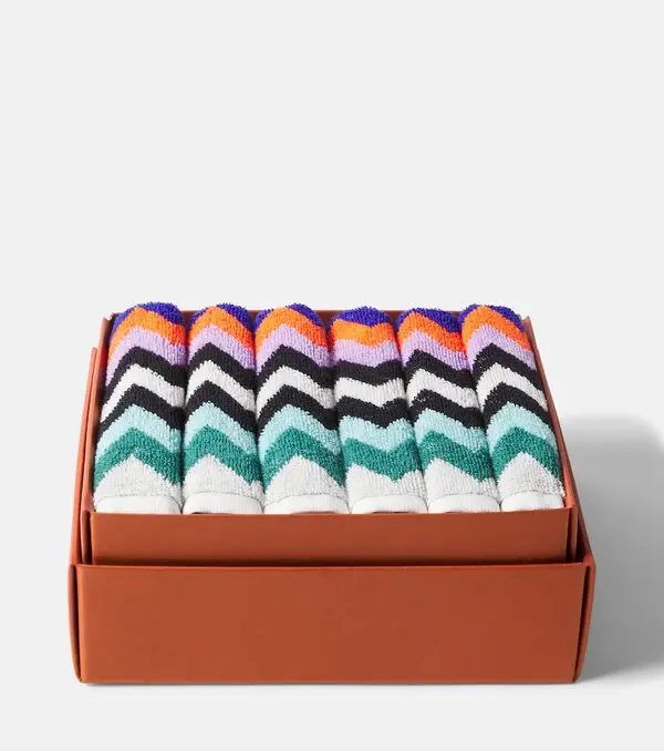 Missoni Best Set Of 6 Cotton Terry Face Towels - Multicoloured