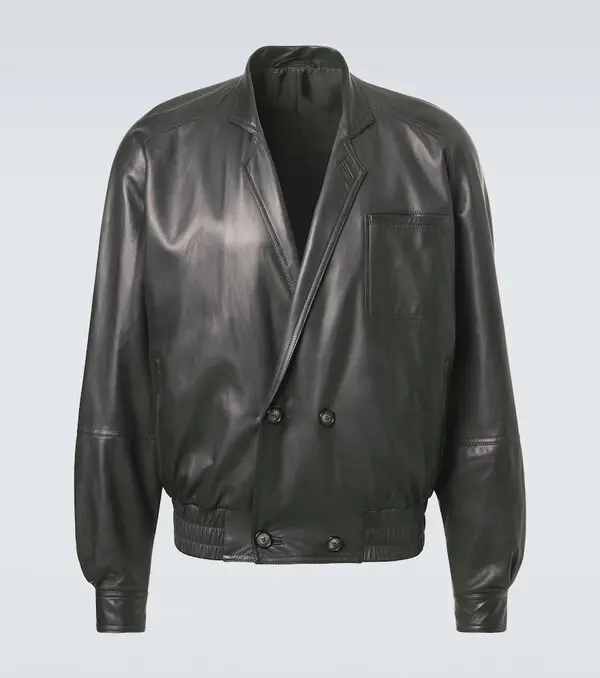 Giorgio Armani Archivio Leather Bomber Jacket
