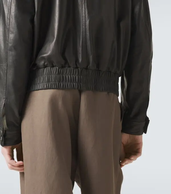 Giorgio Armani Archivio Leather Bomber Jacket