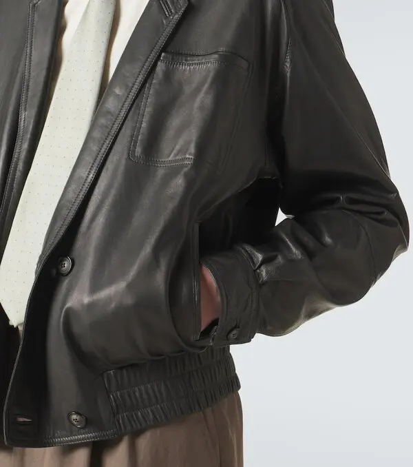 Giorgio Armani Archivio Leather Bomber Jacket