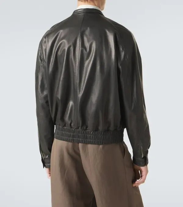 Giorgio Armani Archivio Leather Bomber Jacket