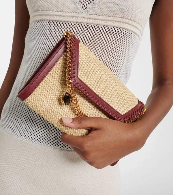 Stella McCartney Falabella Raffia-effect Wallet On Chain