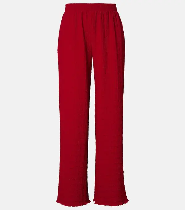 Jade Swim Mika Seersucker Wide-leg Pants - Red