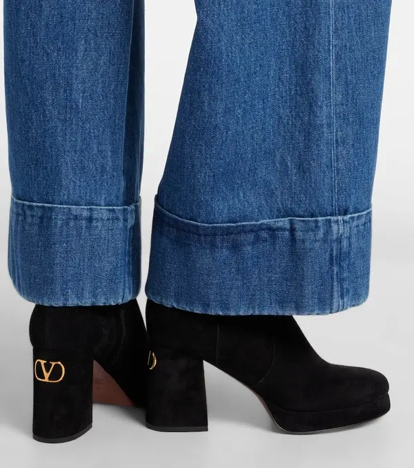 Valentino Garavani Fawcette Suede Ankle Boots - Black