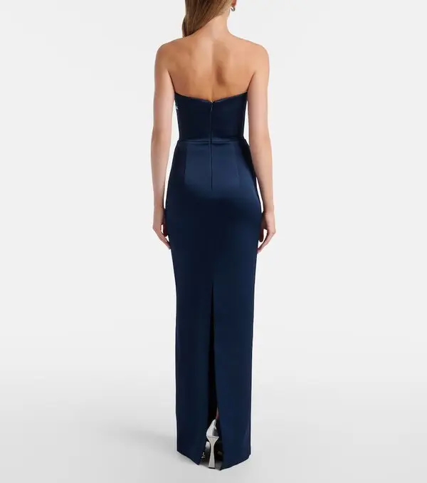 Rebecca Vallance Lessa Embellished Satin Bustier Gown