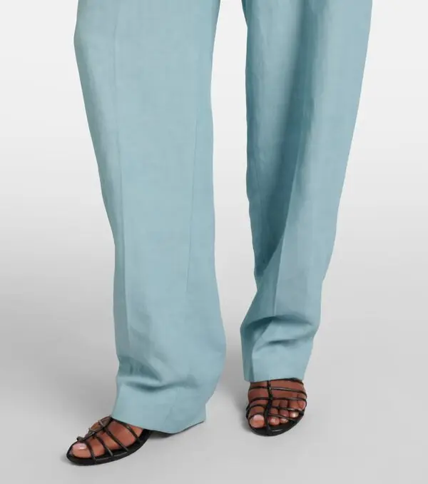 JOSEPH Aix Chambray Wide-leg Pants
