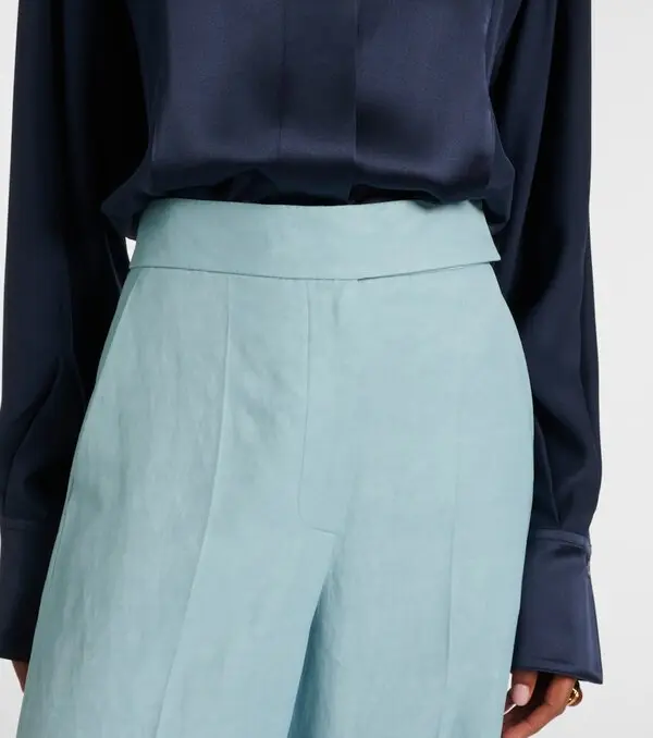 JOSEPH Aix Chambray Wide-leg Pants