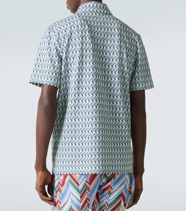 Missoni Zigzag Cotton Polo Shirt - Blue