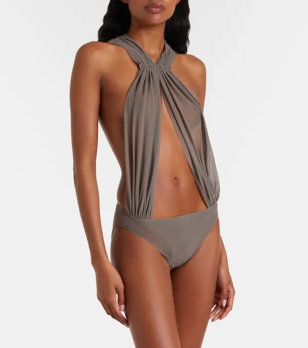 Rick Owens Cutout Sheer Tulle Bodysuit