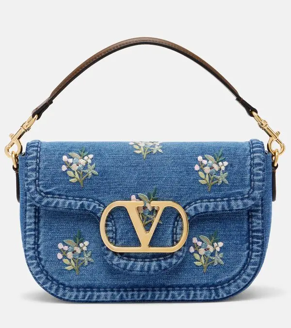 Valentino Garavani Alltime Medium Denim Top-handle Bag