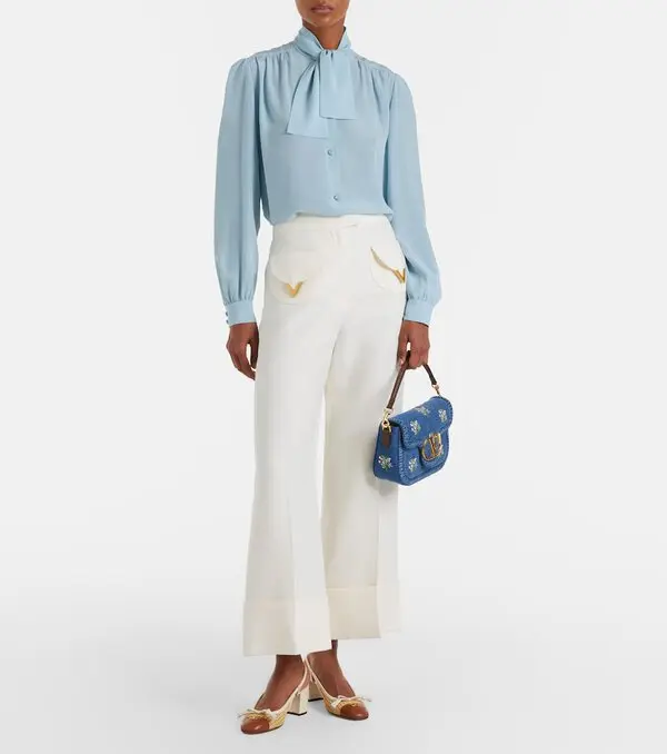 Valentino Garavani Alltime Medium Denim Top-handle Bag
