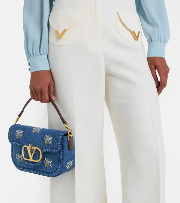 Valentino Garavani Alltime Medium Denim Top-handle Bag