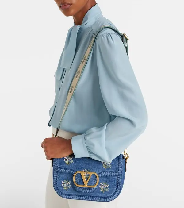 Valentino Garavani Alltime Medium Denim Top-handle Bag