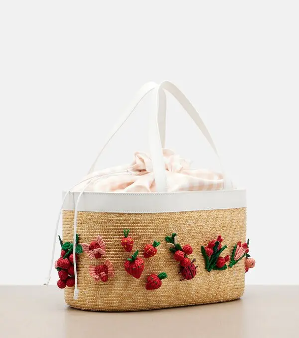 AQUAZZURA Botanica Medium Raffia Tote