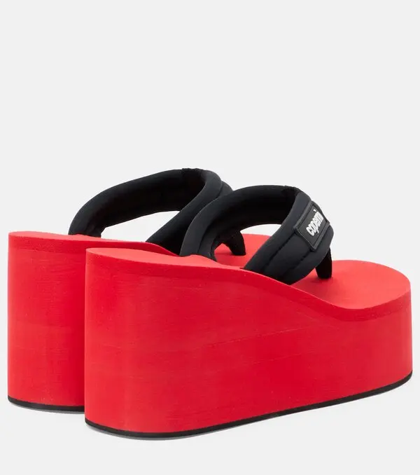 Coperni Logo Platform Thong Sandals - Red