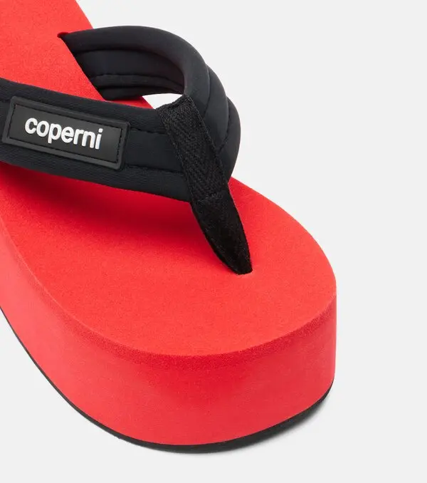 Coperni Logo Platform Thong Sandals - Red