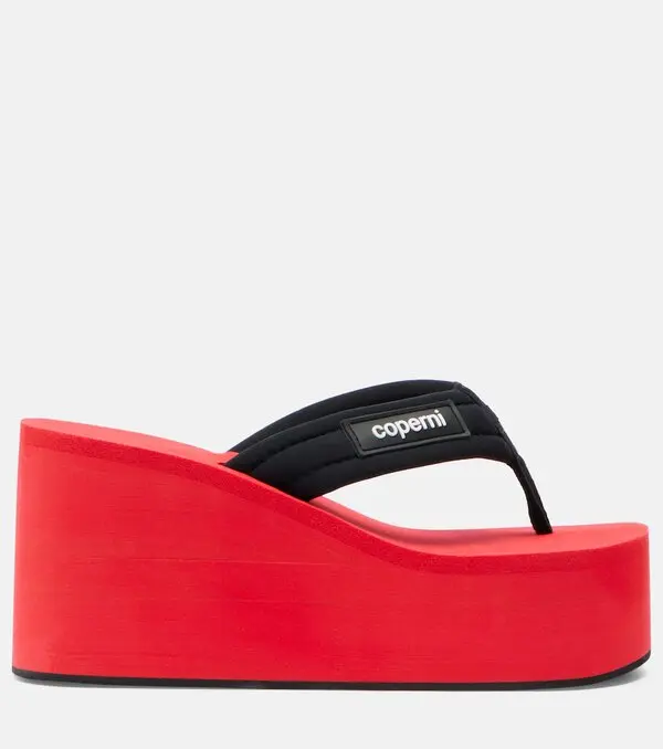 Coperni Logo Platform Thong Sandals - Red