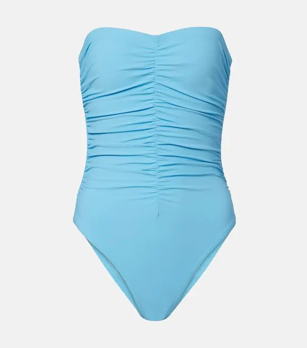 KARLA COLLETTO Basics Ruched Swimsuit - Blue