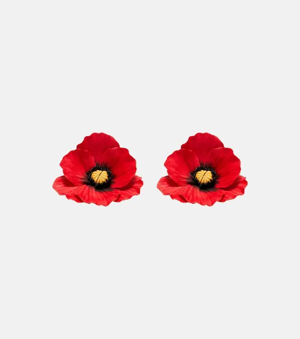 JENNIFER BEHR Demetria Floral Earrings - Red