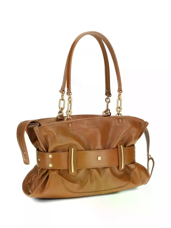 Balmain Anthem Leather Shoulder Bag - Brown
