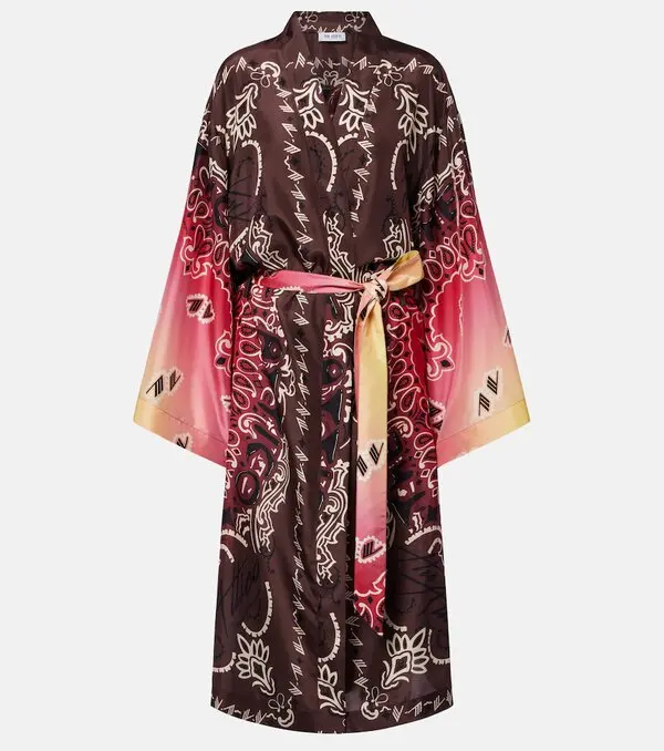 Attico Printed Silk Beach Cover-up - Multicoloured