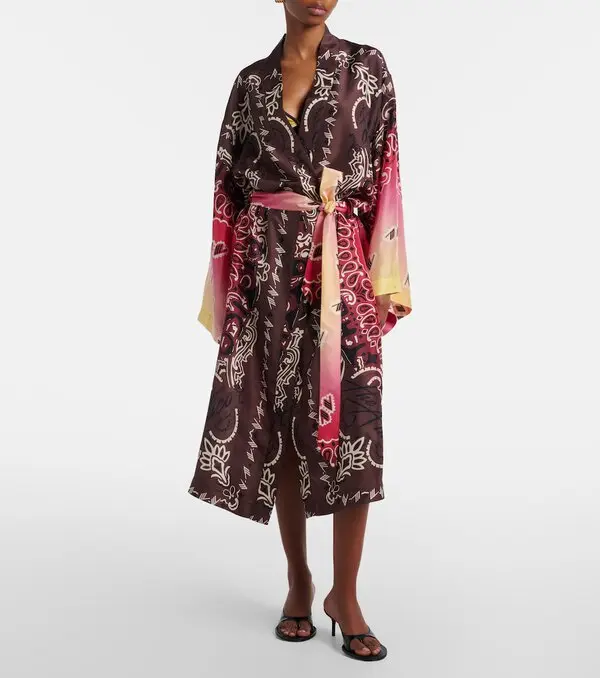Attico Printed Silk Beach Cover-up
