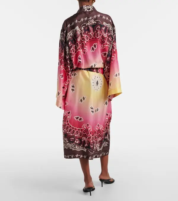 Attico Printed Silk Beach Cover-up