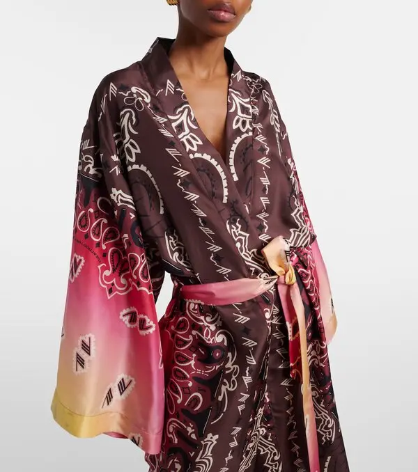 Attico Printed Silk Beach Cover-up