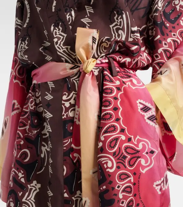 Attico Printed Silk Beach Cover-up
