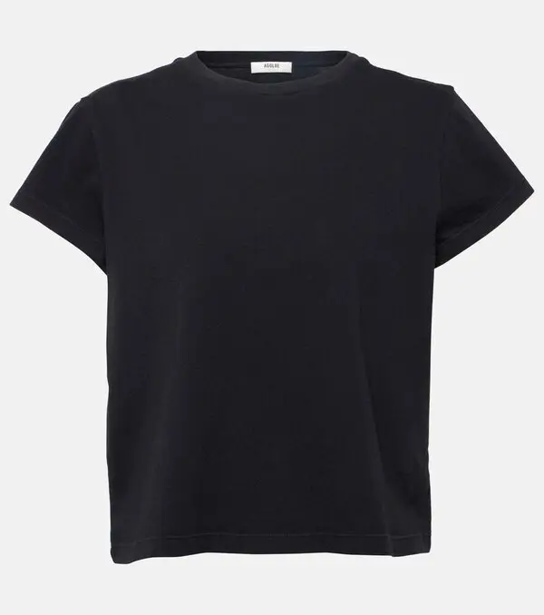 AGOLDE Adine Cropped Cotton T-shirt - Black