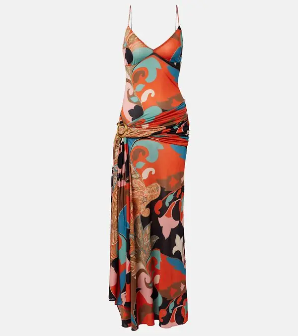 Etro Paisley Draped Gown