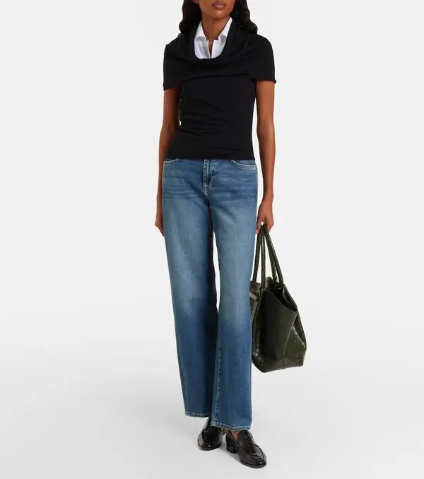 7 For All Mankind Stovepipe Straight Jeans In Inkstorm - Blue
