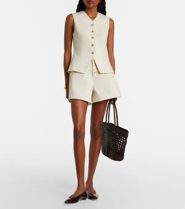 7 For All Mankind Lady Denim Vest - Beige