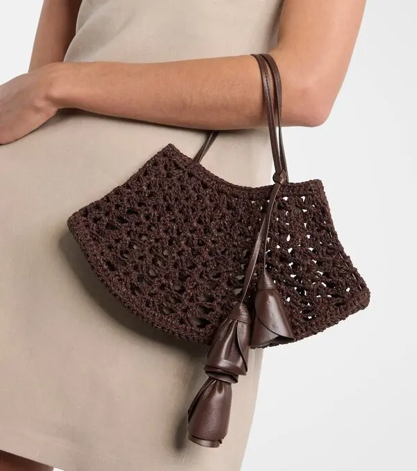 Magda Butrym Maya Small Crochet Top-handle Bag - Brown