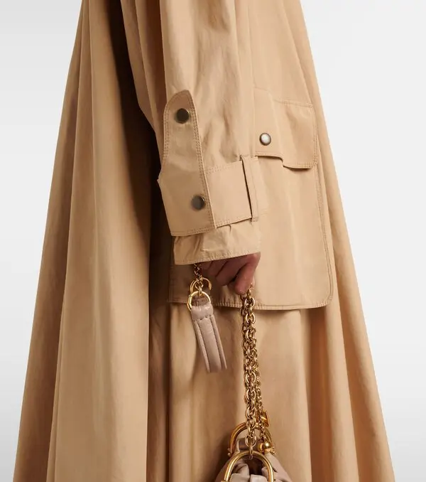 Chloé Scarf-detail Cotton Coat - Beige