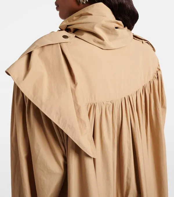 Chloé Scarf-detail Cotton Coat - Beige