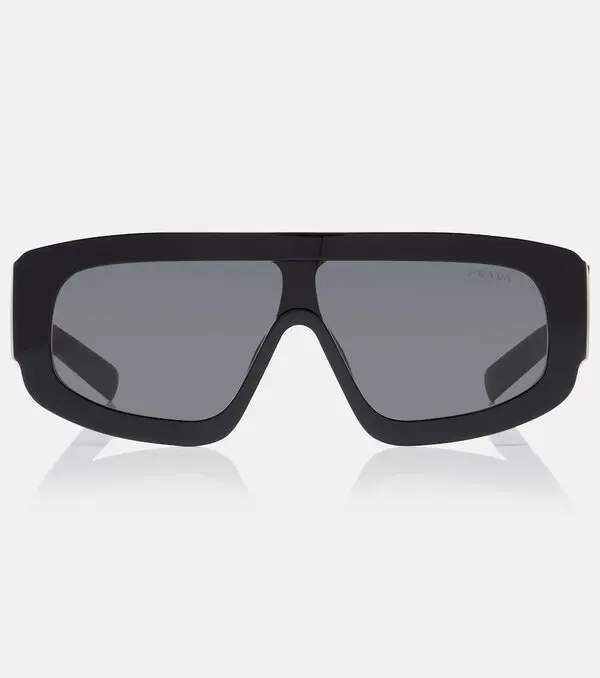 Prada Logo Shield Sunglasses - Black