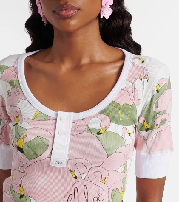 Chloé Printed Henley Shirt