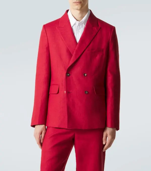BODE Double-breasted Linen Blazer