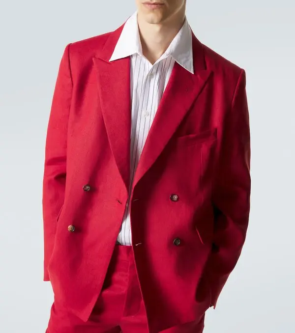 BODE Double-breasted Linen Blazer