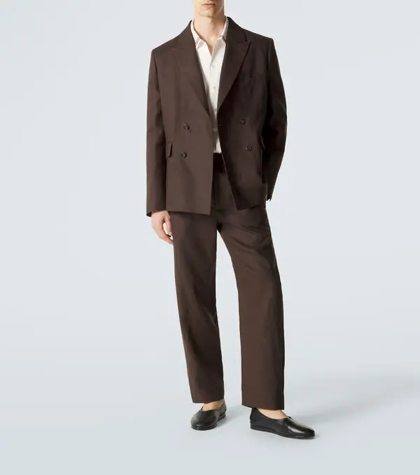 BODE Double-breasted Linen Blazer - Brown