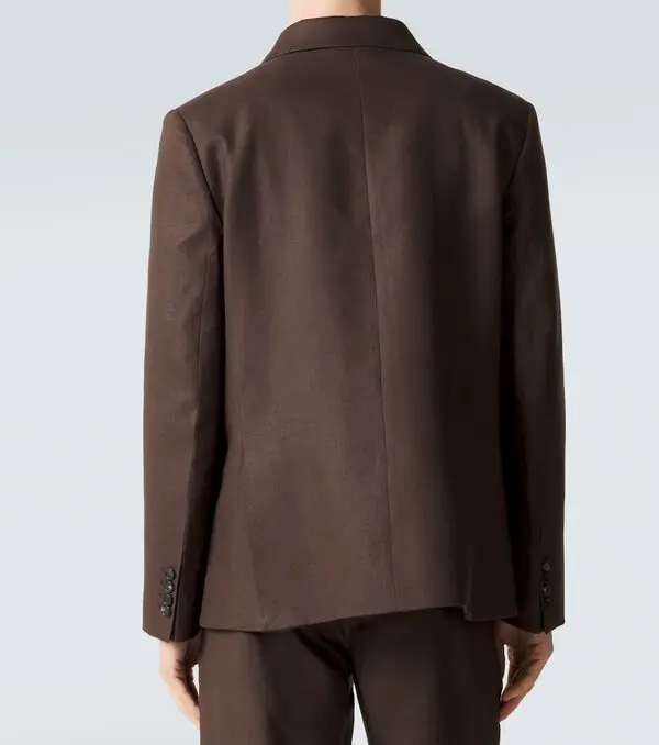 BODE Double-breasted Linen Blazer - Brown