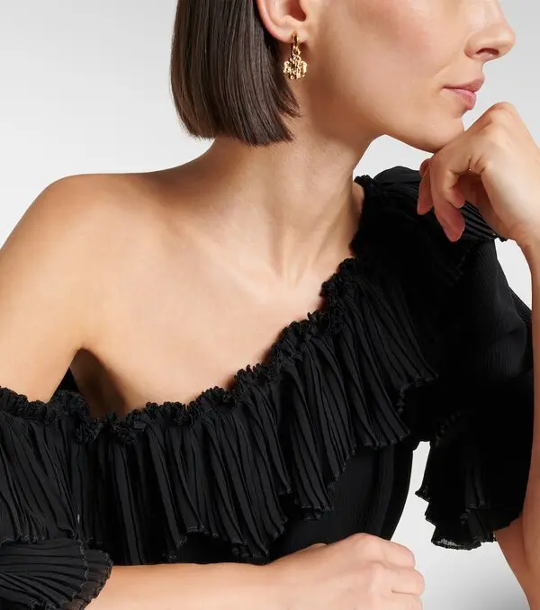 Saint Laurent Cassandre Lucky Charm Drop Earrings - Gold